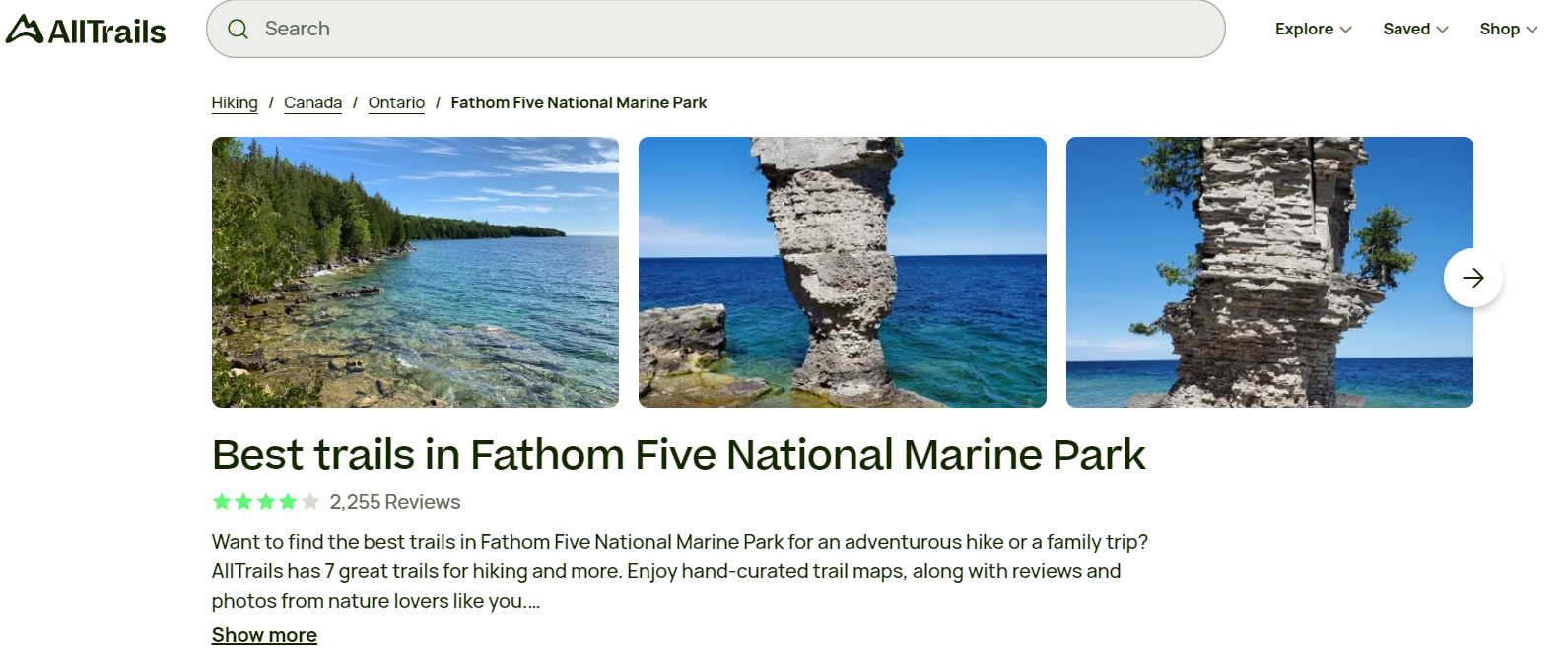 Fathom Five National Marine Park
